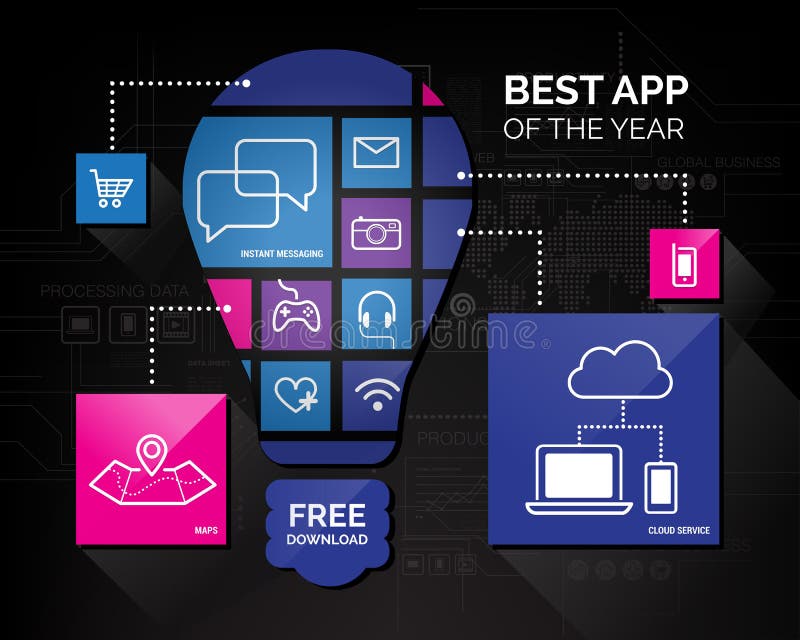 App icons stock vector. Illustration of media, directions - 43250015