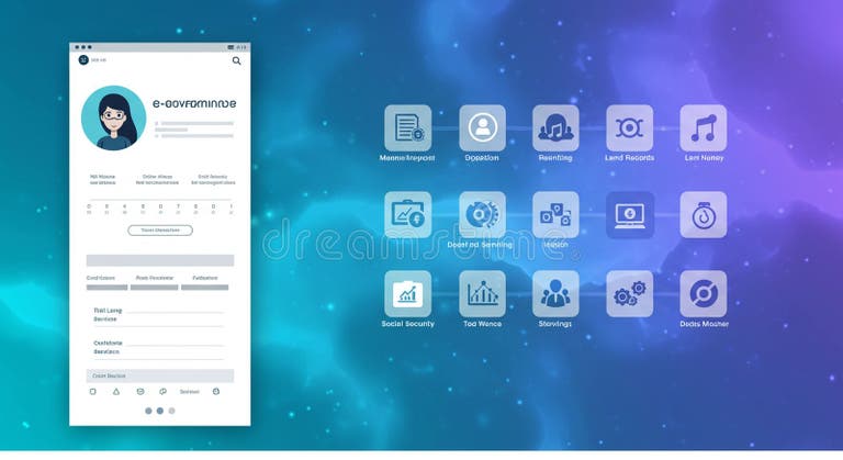 App Interface Mockup Showcasing E-government Services on a Digital ...