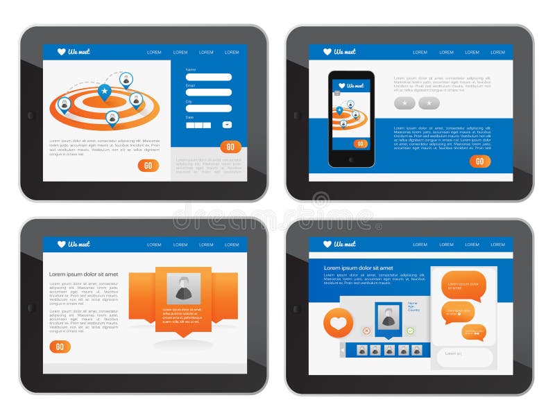 App Interface on Tablet Screen Stock Vector - Illustration of computer ...