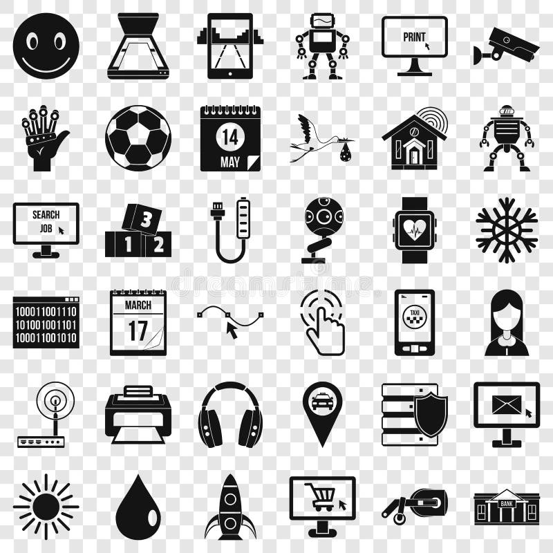 App for Life Icons Set, Simple Style Stock Vector - Illustration of ...