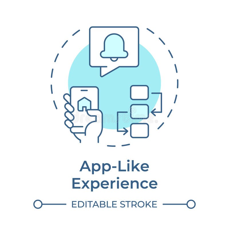 App Like Experience Soft Blue Concept Icon Stock Vector - Illustration ...