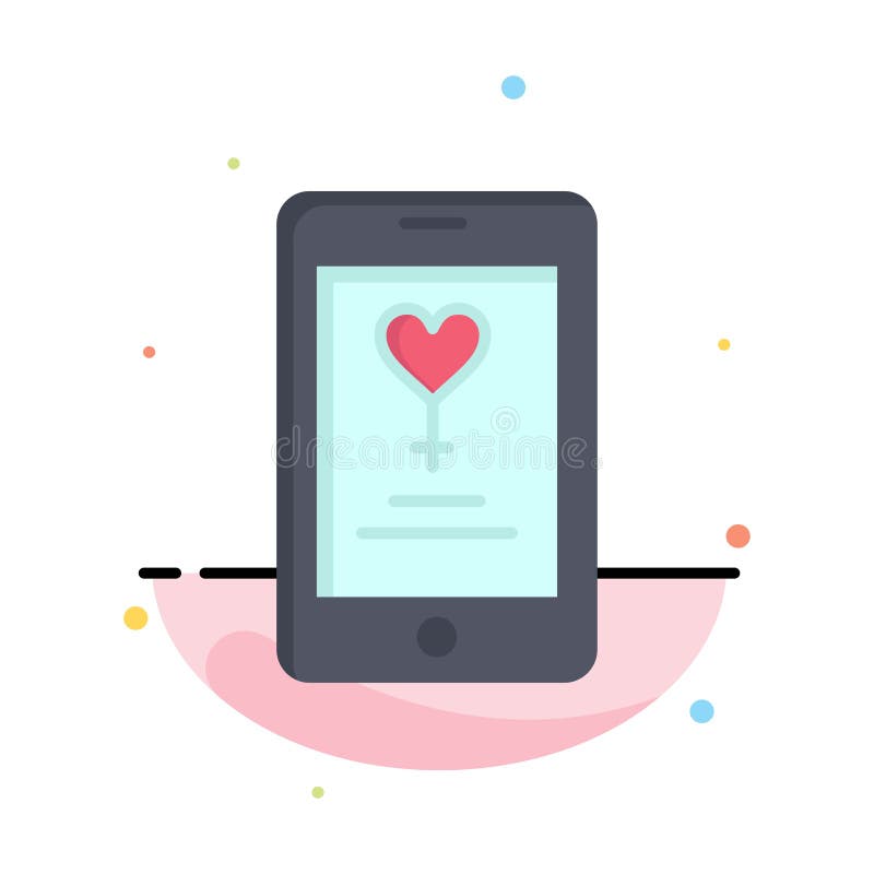 App, Mobile, Love, Lover Abstract Flat Color Icon Template Stock Vector ...