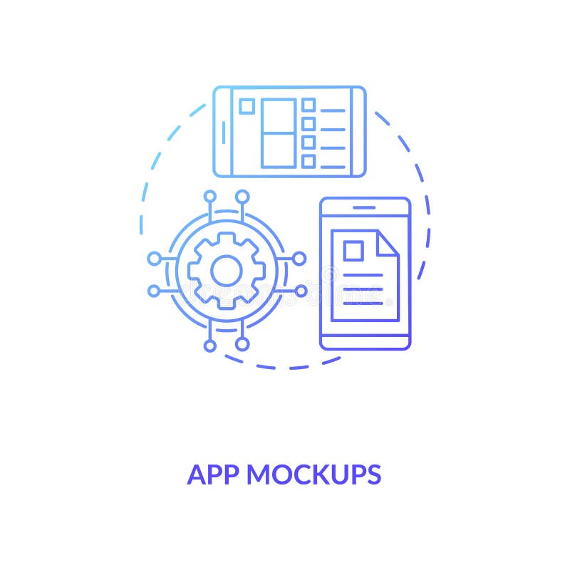 App mockups concept icon stock vector. Illustration of cyberspace ...