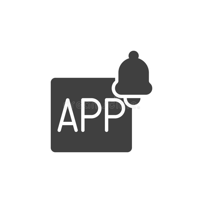 App with a Notification Bell Vector Icon Stock Illustration ...