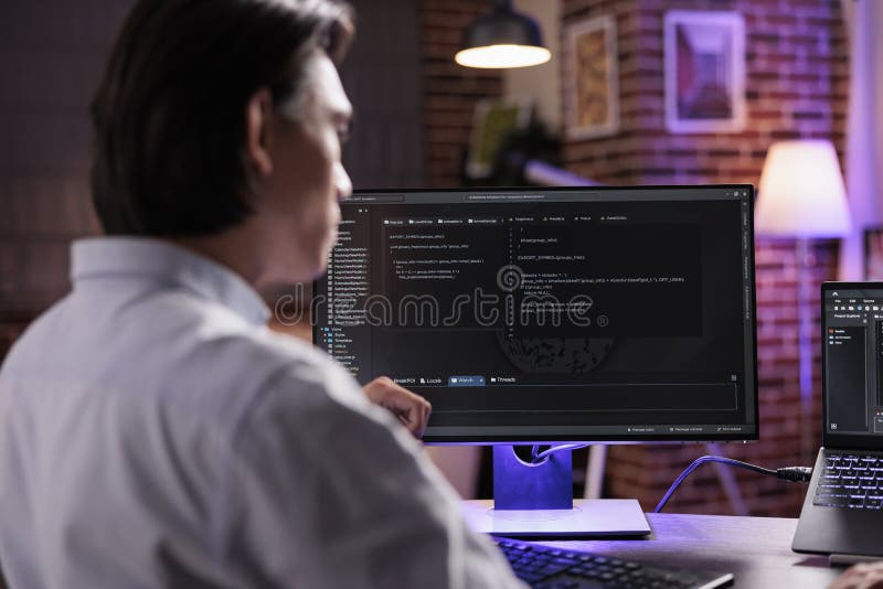 App Programmer Using Binary Code Stock Image Image Of Coding System 260477063