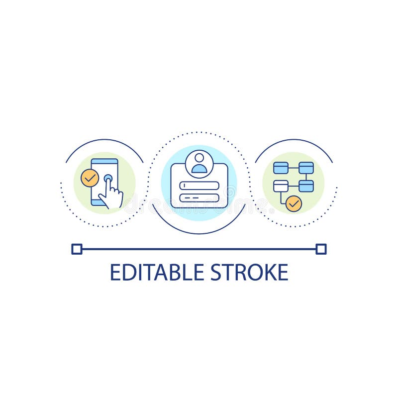 App Registration Loop Concept Icon Stock Vector - Illustration of bank ...