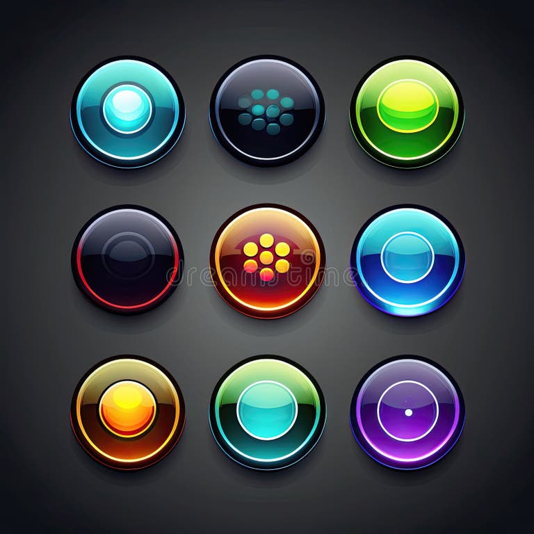 App Round Game Button Ai Generated Stock Illustration - Illustration of ...