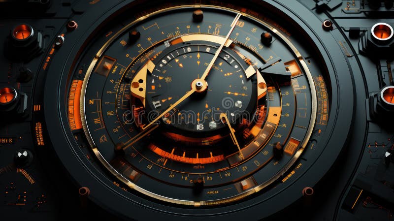 Futurist Precision: Droidic Clock App Stock Illustration - Illustration ...