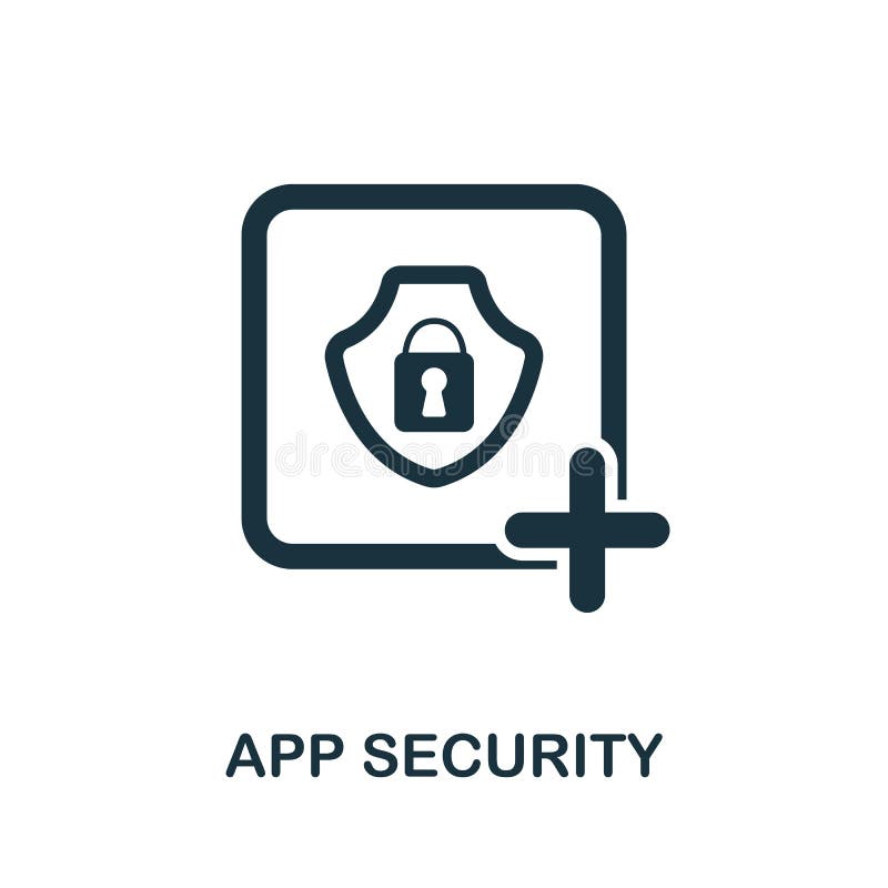 App Security Icon from Mobile App Development Collection. Simple Line ...