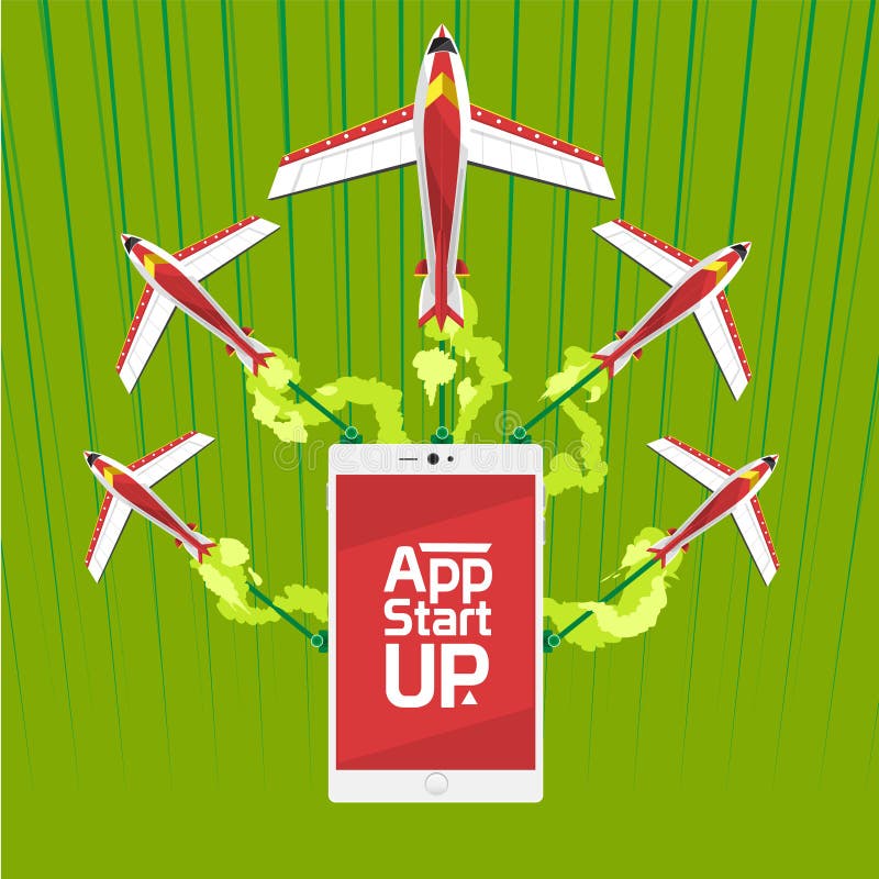 App Startup stock vector. Illustration of plane, screen - 61369276