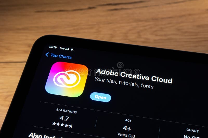 App Store with Adobe Creative Cloud Mobile Application on IOS ...