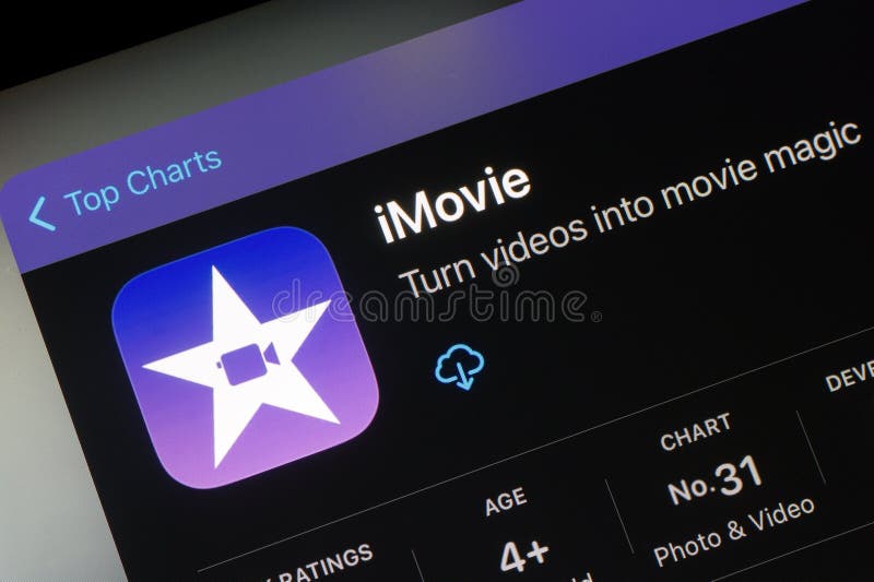 App Store with Apple IMovie Mobile Application for Video Editing Editorial Stock Image - Image ...