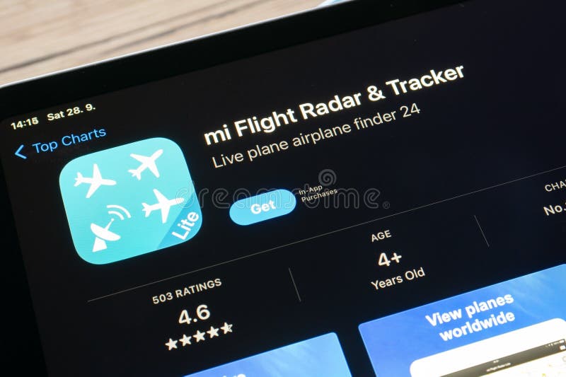 App Store with Mi Flight Radar and Tracker Mobile Application Editorial ...