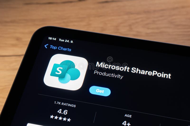 App Store with Microsoft Sharepoint Productivity App To Be Installed Editorial Photography ...