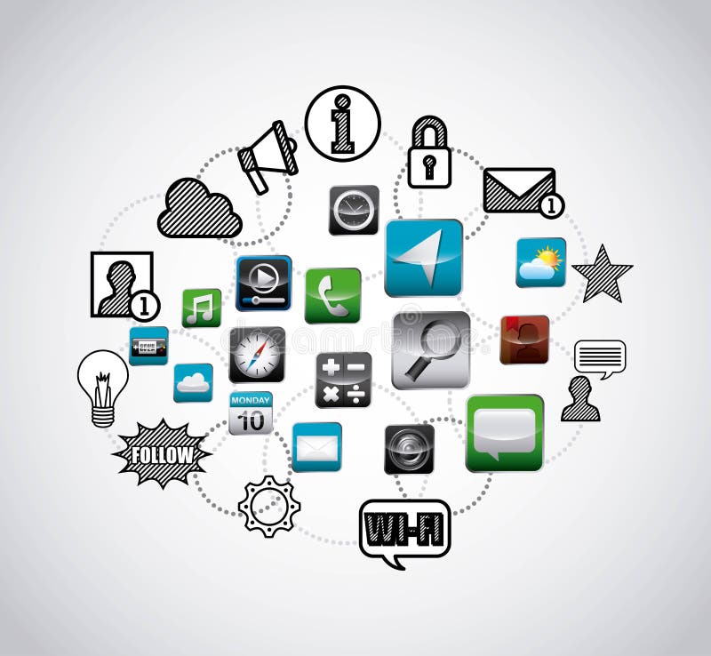 App store technology icons stock vector. Illustration of media - 94520853