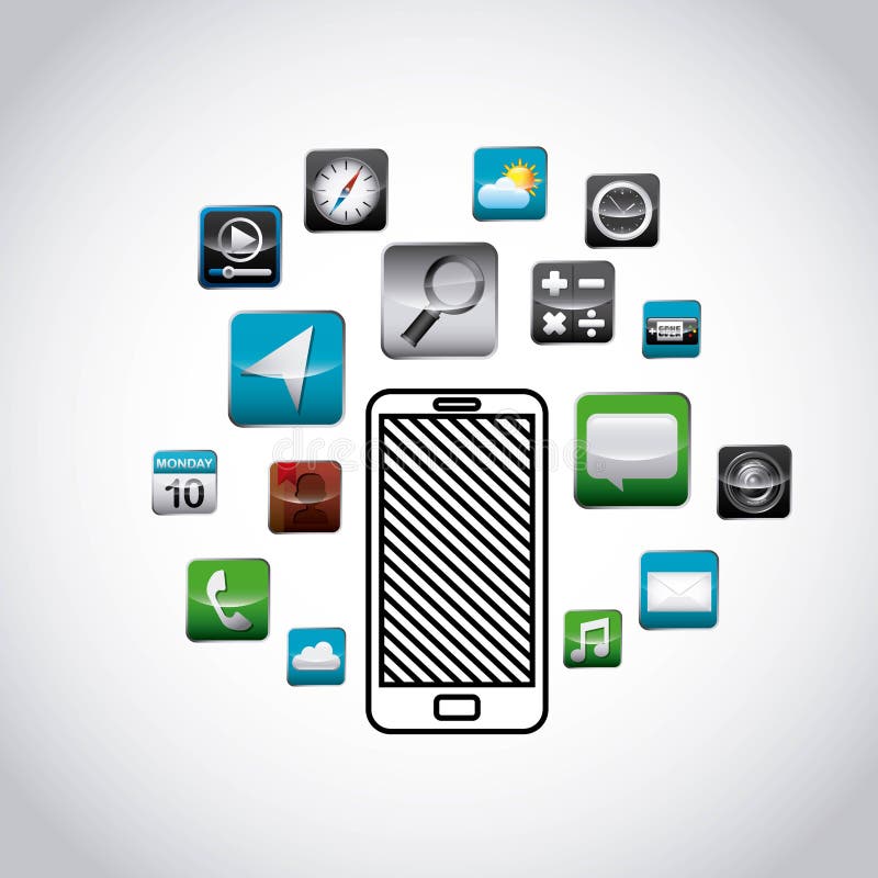 App store technology icons stock vector. Illustration of business ...