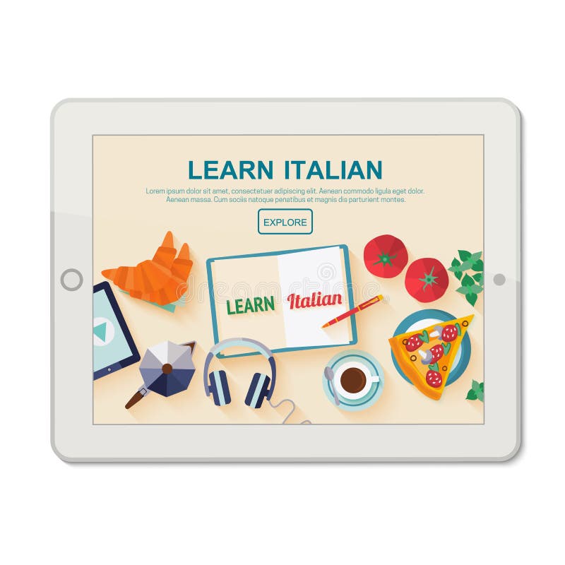 App for Study Italian Language. Stock Vector - Illustration of shot ...