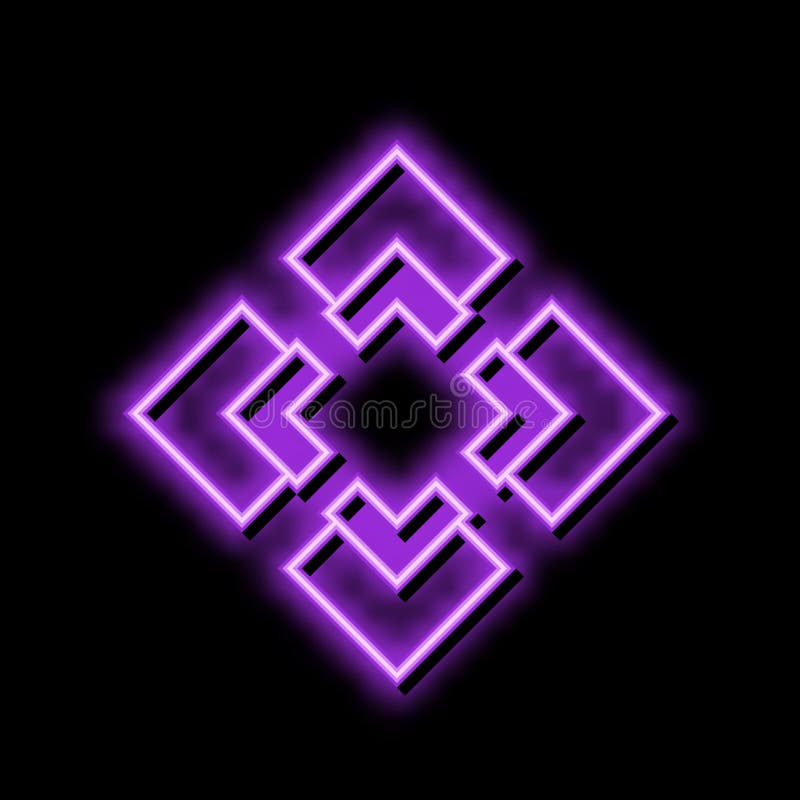 App Ui Arrow Neon Glow Icon Illustration Stock Vector - Illustration of ...