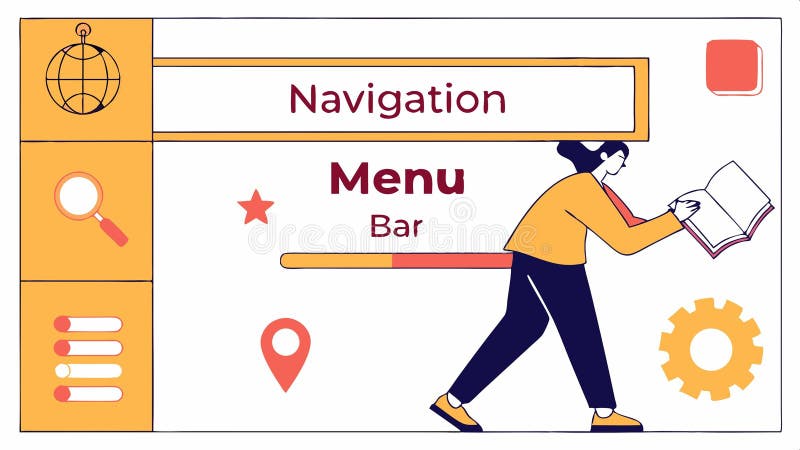 Mobile Navigation Menu, Vector Design App UI Element Graphic. Vector ...