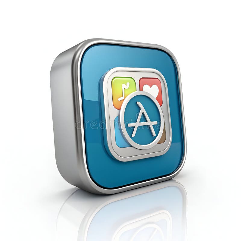 App UI Icon 3D Rendering Icon Isolated on White Background Stock ...