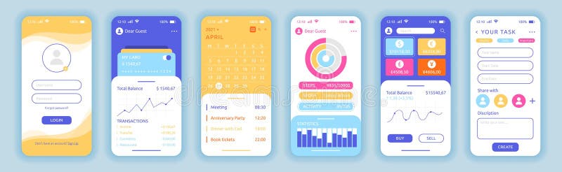 App UI. Phone Screen Interface Application. Account Login. Smartphone ...