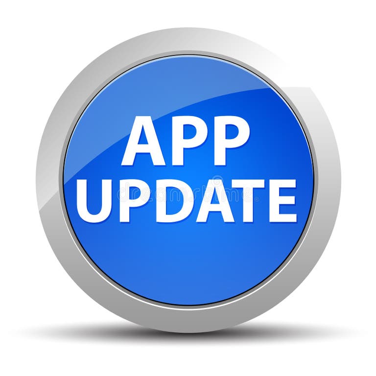 App Update Blue Round Button Stock Illustration - Illustration of blue ...