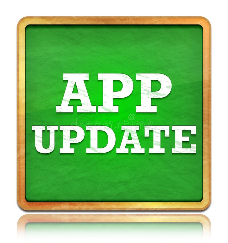 App Update Green Chalkboard Square Button Stock Illustration ...