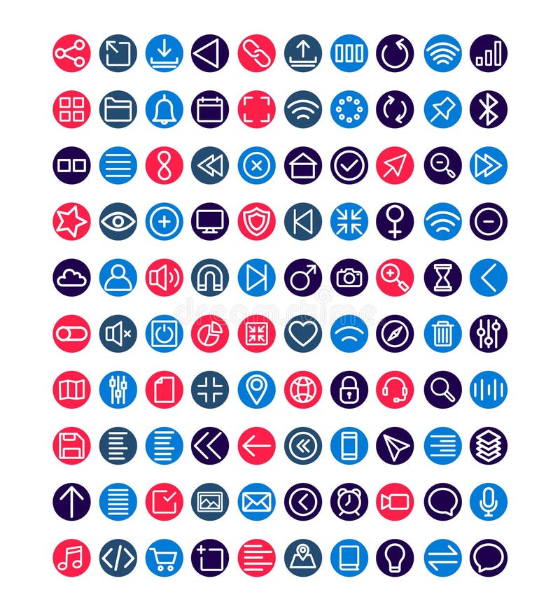App User Interface Bold Outline Vector Icons Set Every Single Icon Can ...