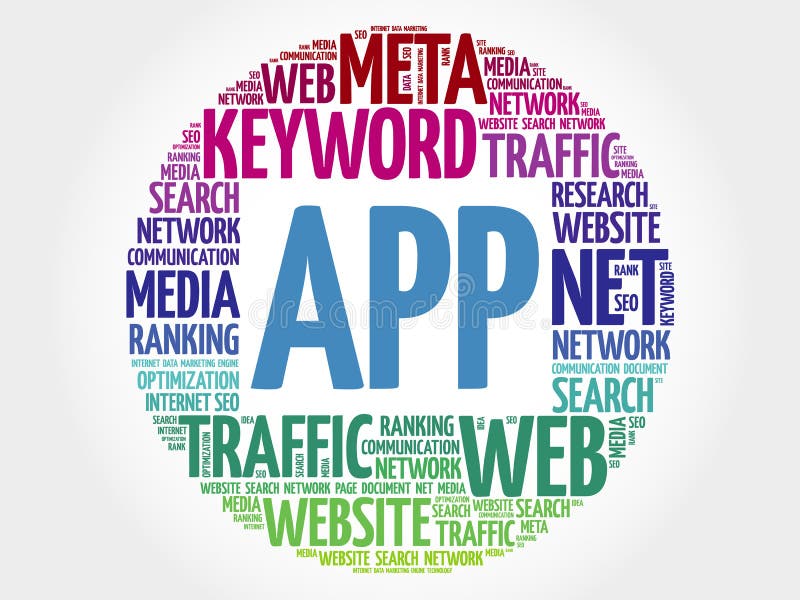 APP word cloud stock illustration. Illustration of market - 205709000