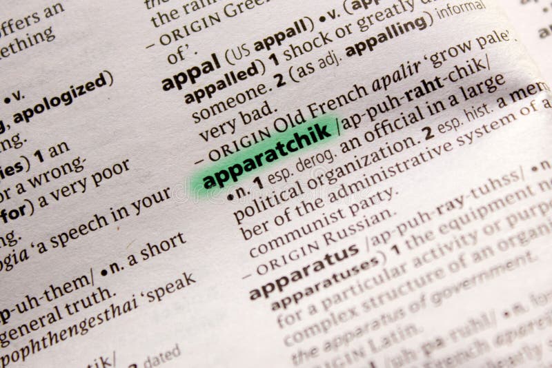 Apparatchik Word or Phrase in a Dictionary Stock Photo - Image of ...