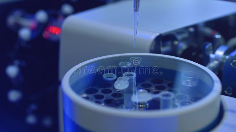 Apparatus for Automatic Sampling, Analysis. a Robo Hand Takes a Sample ...