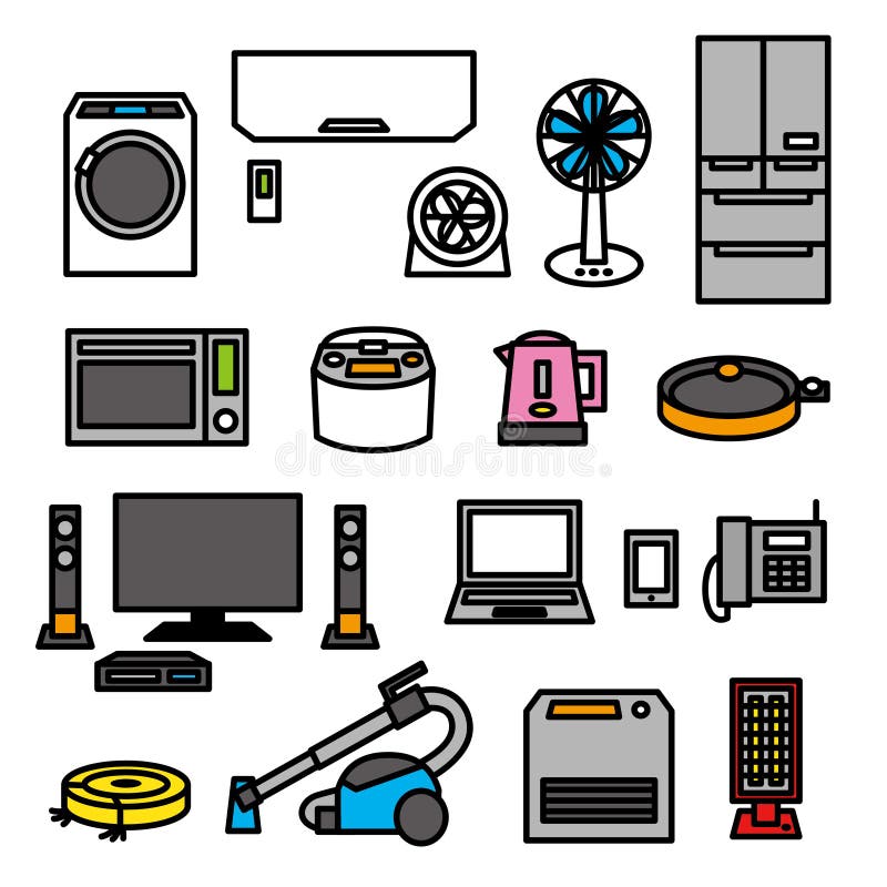 Appareils électriques 01 illustration de vecteur. Illustration du ...