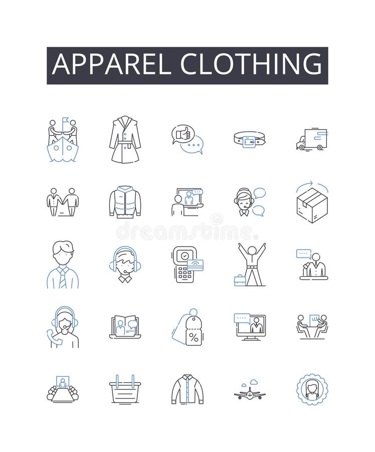 Apparel Clothing Line Icons Collection. Integrity, Empathy ...