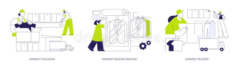Apparel Manufacturing Abstract Concept Vector Illustrations. Stock ...