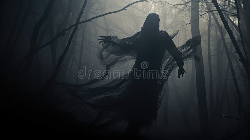 Apparition black ghost stock illustration. Illustration of foreboding ...