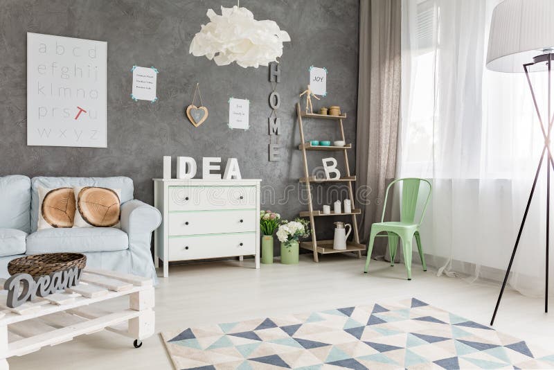 Appartamento Di Studio Moderno Fotografia Stock - Immagine di cuscino ...