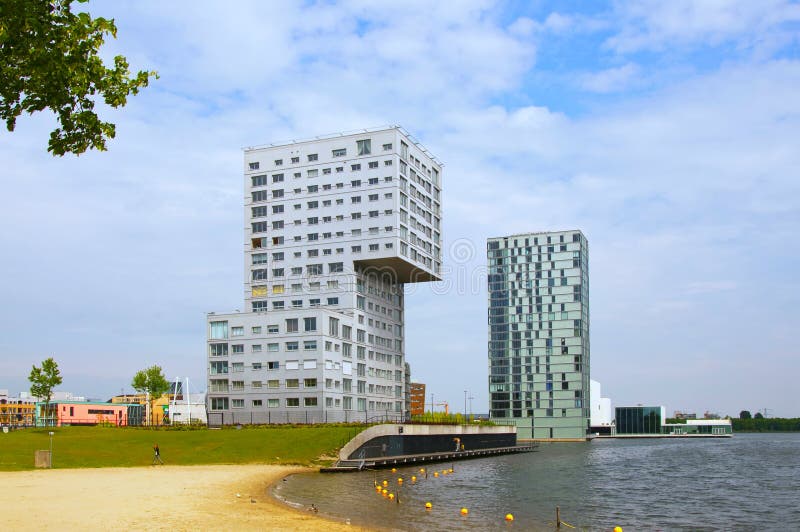 Skyline of Almere stock image. Image of exterior, urban - 7565633