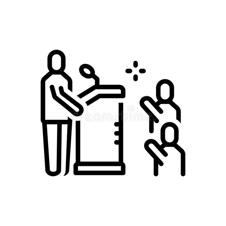 Black Line Icon for Appeal, Request and Pray Stock Vector ...