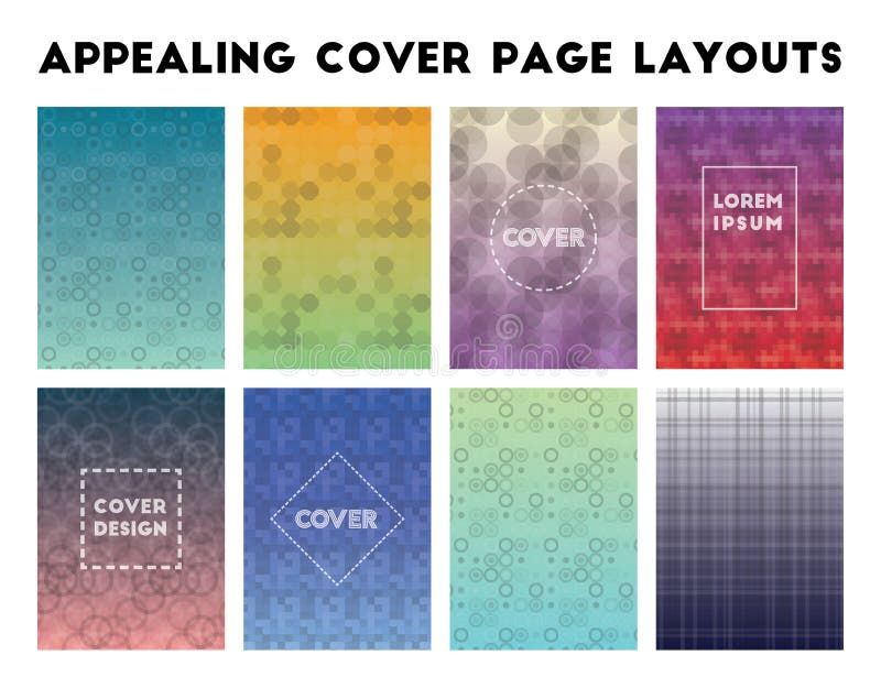 Appealing Cover Page Layouts. Stock Vector - Illustration of adorable ...