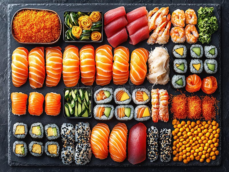 An Appealing Design of a Sushi Restaurant Menu, Highlighting Dishes and ...