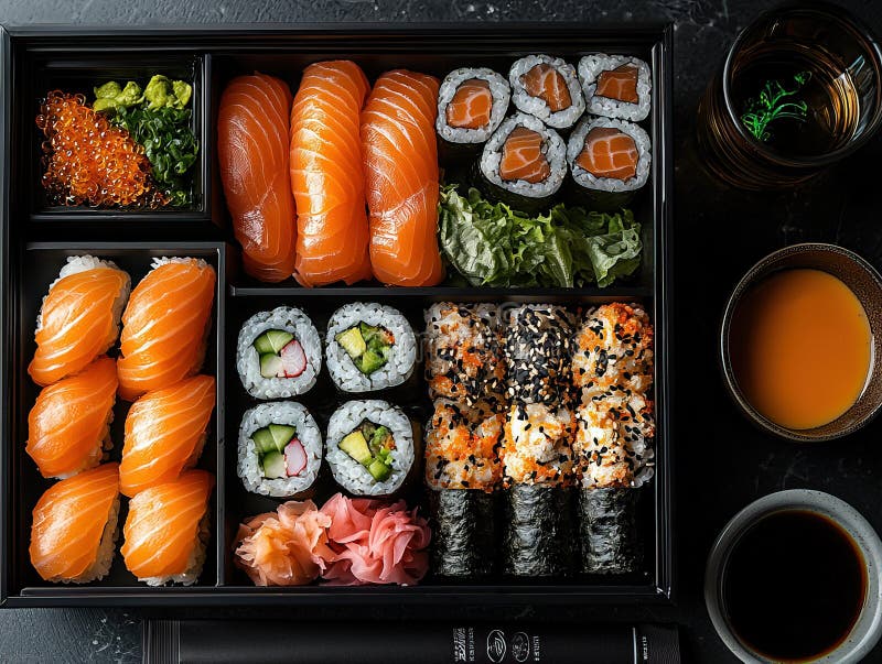 An Appealing Design of a Sushi Restaurant Menu, Highlighting Dishes and ...