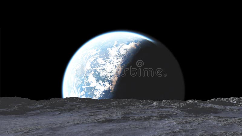 Appearance of the Earth As Seen from the Asteroid Stock Illustration ...