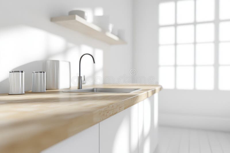 The Appearance of the Kitchen is Clean and Tidy, with White Walls that ...