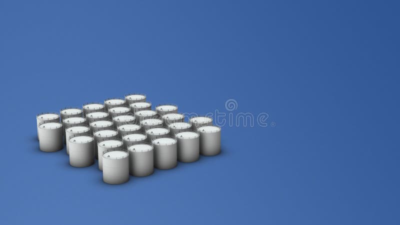 Appearance of a Large Number of Cylindrical Water Tanks Arranged ...