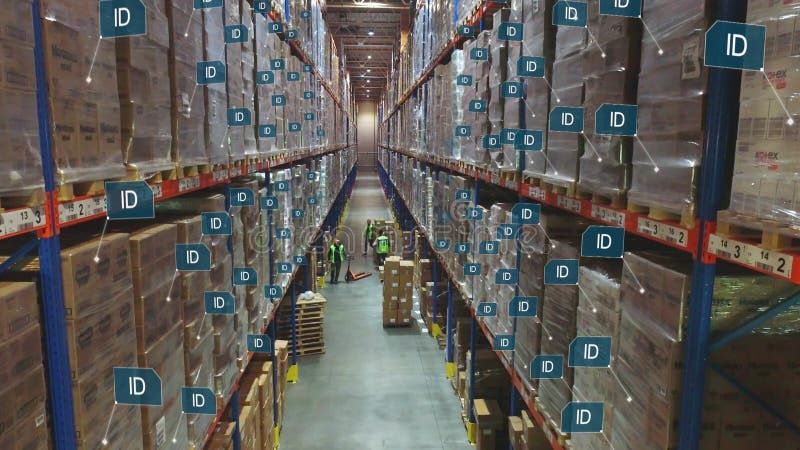 The Appearance of Plates with ID of Goods in the Warehouse. Product ...