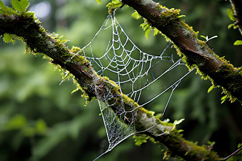 Appearance a Triangular Web with Three Main Anchor Points Often Stock ...