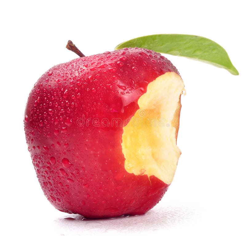 Gegeten Appel Die Op Wit Wordt GeïsoleerdE Stock Foto - Image of snack ...