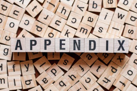Appendix word concept stock image. Image of notice, push - 156295441