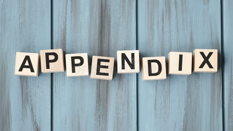 APPENDIX Word Made with Building Blocks Stock Photo - Image of writing ...
