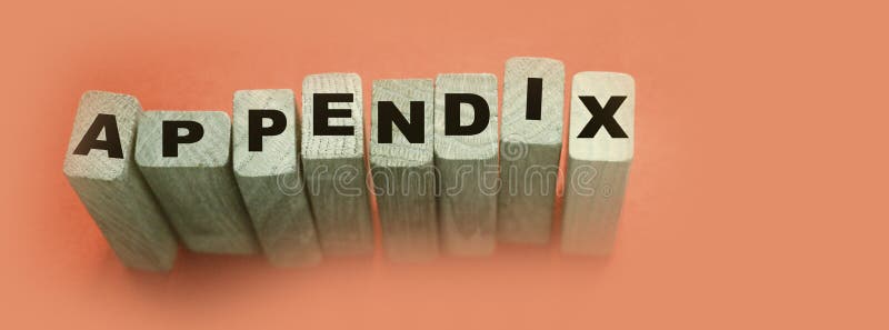 Appendix word concept stock image. Image of notice, push - 156295441
